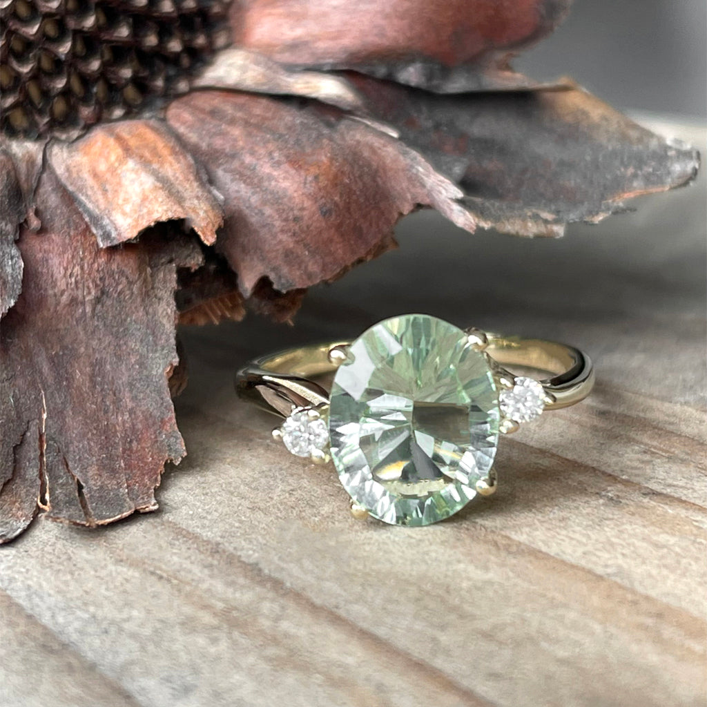 African Green Amethyst Rings