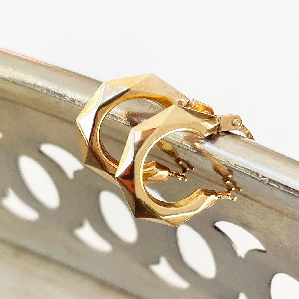 Petite Geometric Yellow Gold Hoops – Afrogem Jewellers